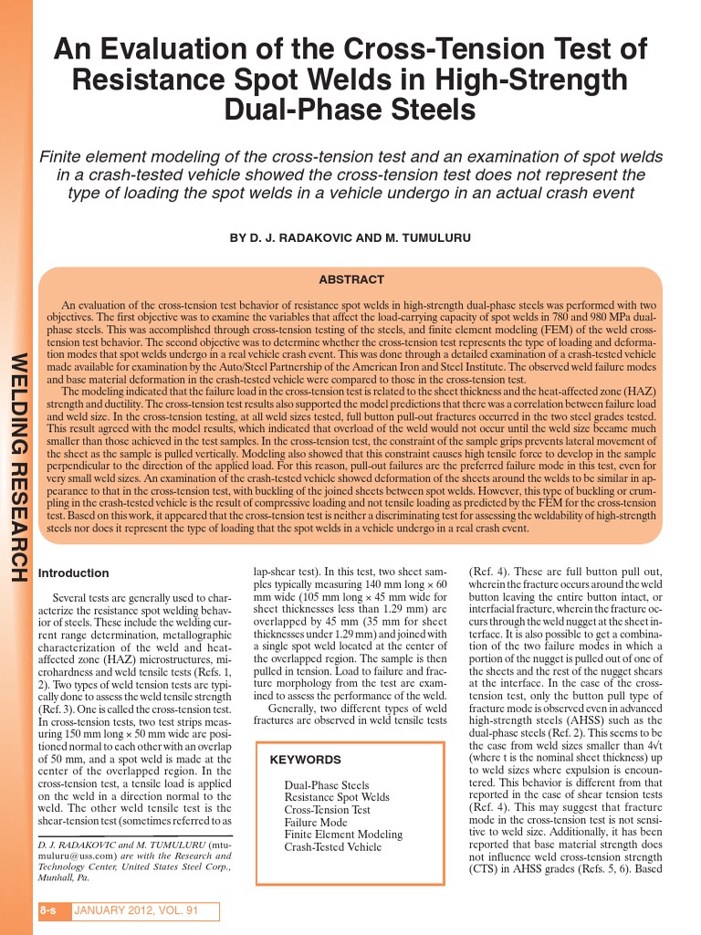 Aws Cross Tensile Test | PDF | Fracture | Strength Of Materials