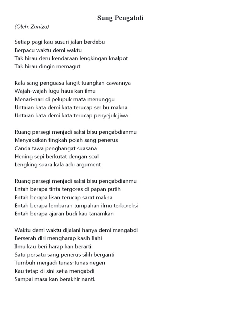 Pengabdian Seorang Guru dalam Puisi | PDF | Puisi