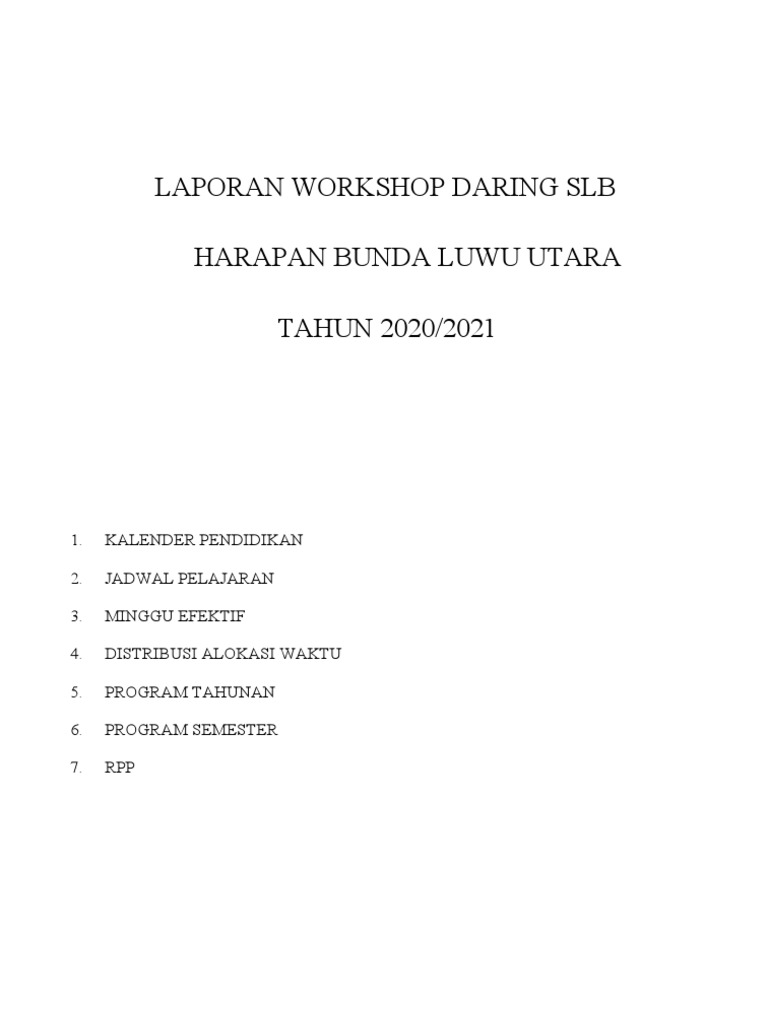 Contoh Laporan Workshop Daring | PDF