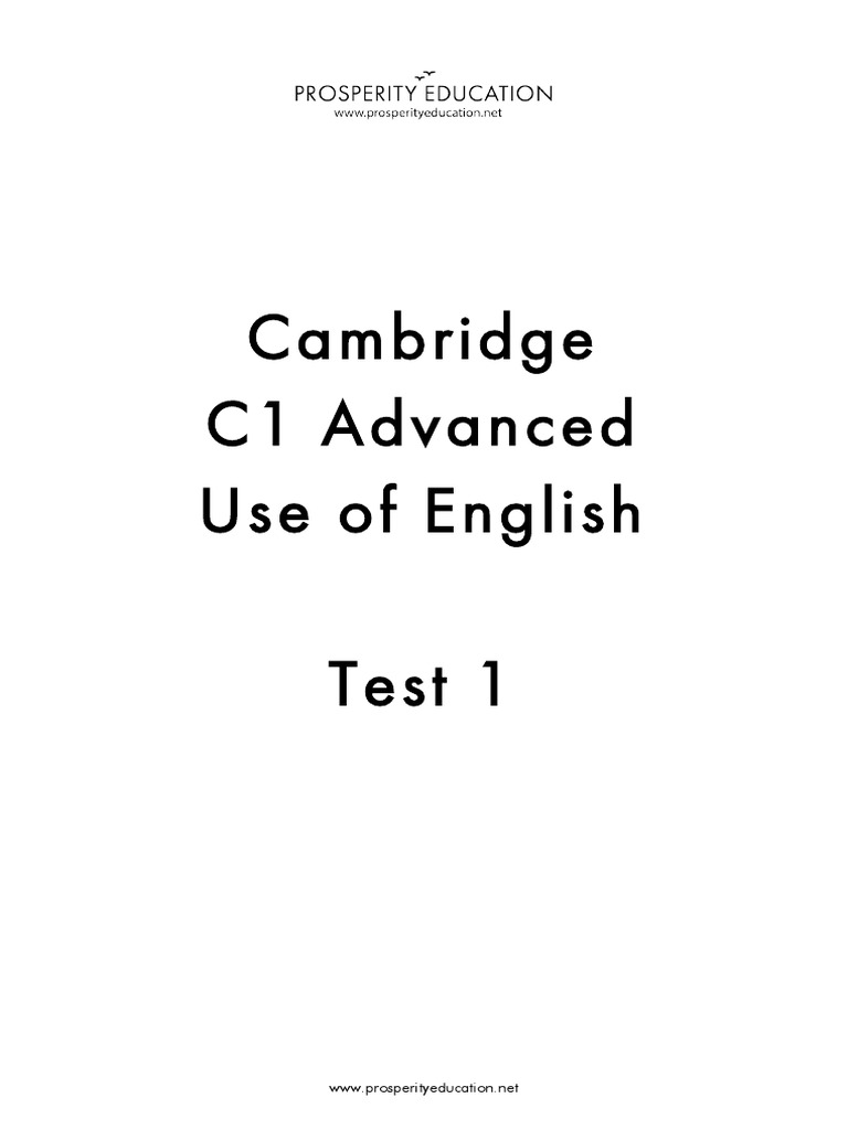 Cambridge C1 Advanced Use of English Test 1 | PDF | Computing ...