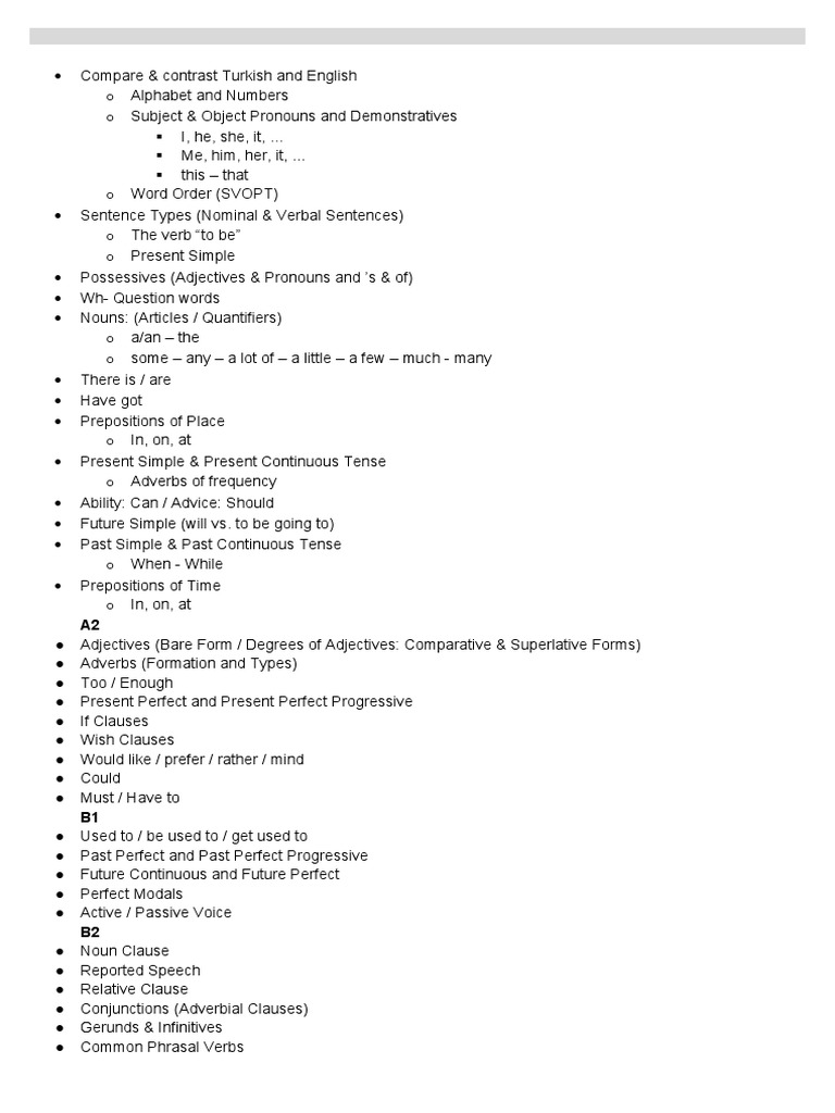 Grammar Notes | PDF | Clause | Syntax