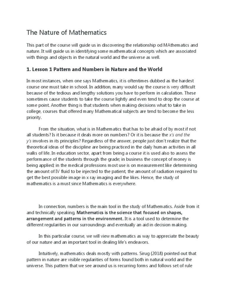 Mathematical Patterns in Nature: Discovering Relationships Between ...