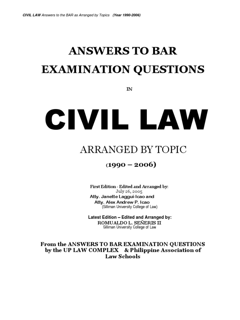 From The Answers To Bar Examination Ques | PDF | Will And Testament ...