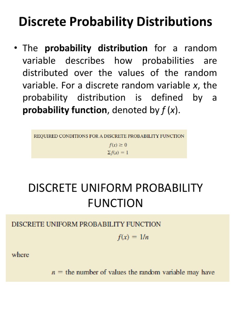 Discrete Probability Distributions | PDF