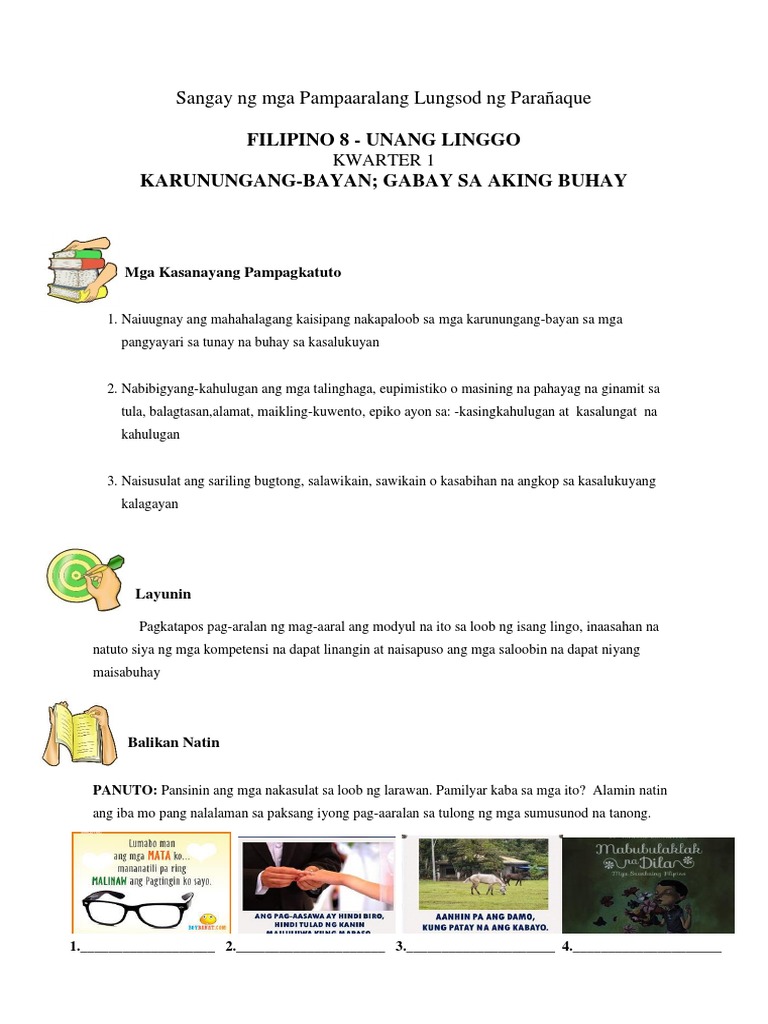 Fil 8 Q1 W1 Module | PDF