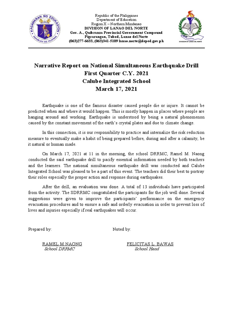 Calube Is - NSED-Narrative Report | PDF