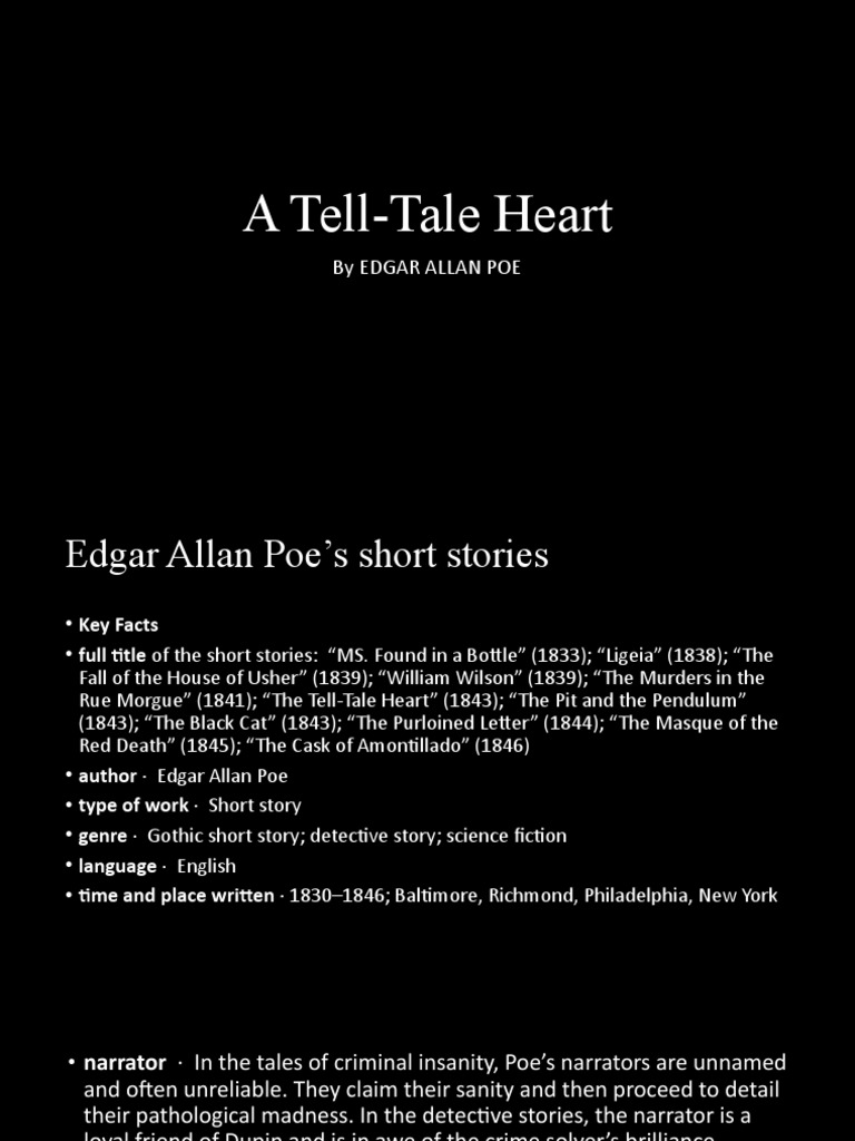 Tell-Tale Heart PPT - Reading Strategies | PDF | C. Auguste Dupin ...