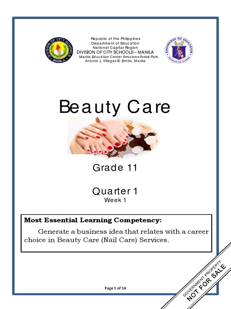 BEAUTY CARE 11 Q1 W1 Mod1 - For Cpnvertion | PDF | Dermatology | Hairstyle