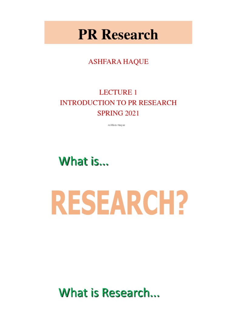 PR Research: Ashfara Haque | Download Free PDF | Public Relations ...