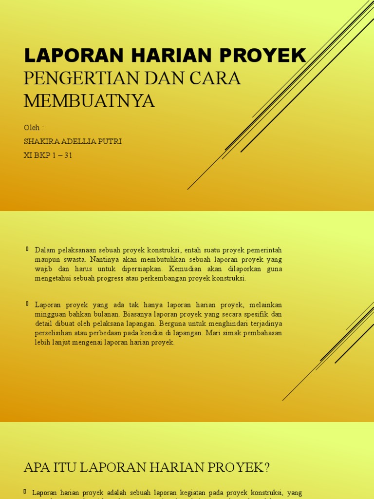 Tugas PPT Laporan Proyek - Shakira Adellia Putri Xi BKP 1 | PDF