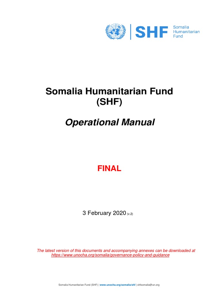 Somalia Humanitarian Fund (SHF) : Operational Manual | PDF ...