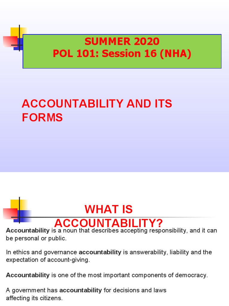Slide - Session 16 - Accountibility and Its Forms | PDF ...