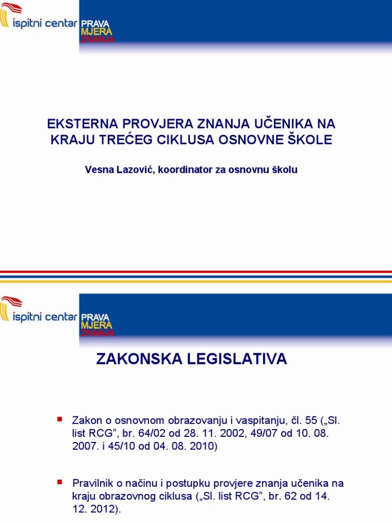 Eksterna Provjera Znanja 2013 | PDF