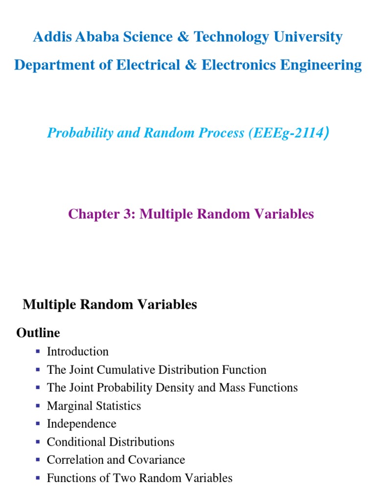 03-Multiple Random Variables-I | PDF | Probability Density Function | Measure Theory