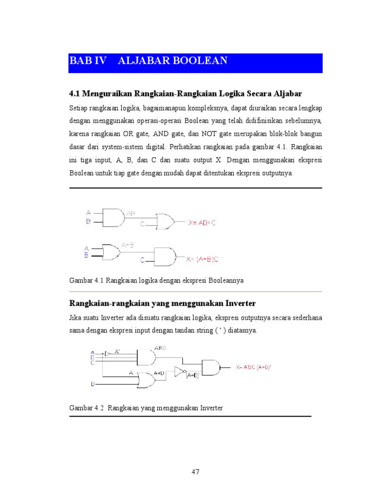Aljabar Boolean dan Rangkaian Logika | PDF | Metode & Bahan Ajar