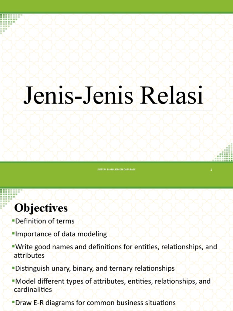 Jenis-Jenis Relasi: Sistem Manajemen Database | PDF | Software Design ...