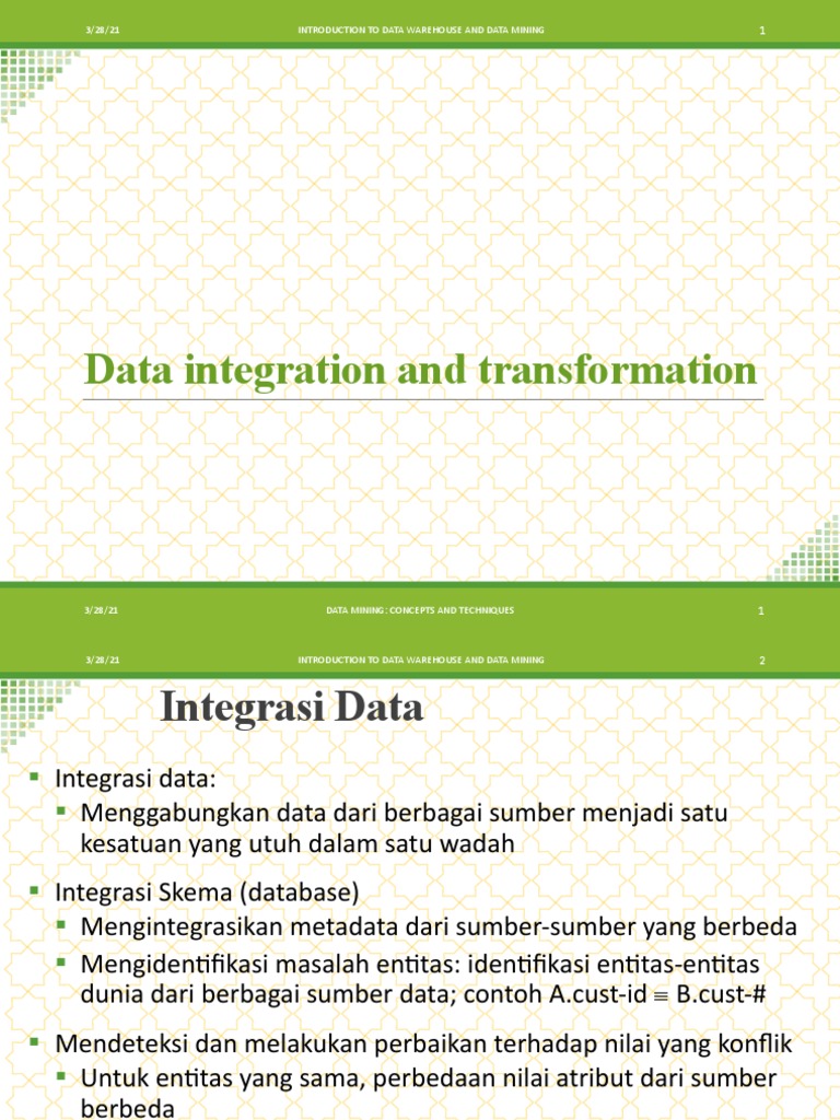 3 Intergasi Dan Transformasi Data | PDF | Metode & Bahan Ajar | Komputer