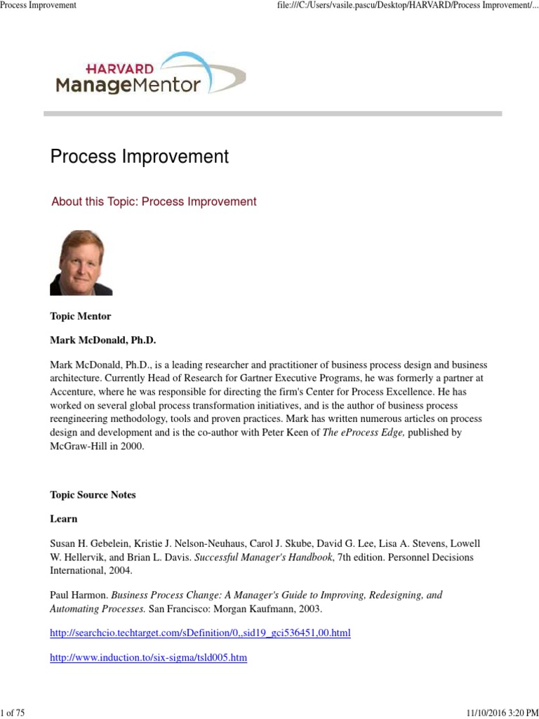 Process Improvement | PDF | Business Process | Six Sigma