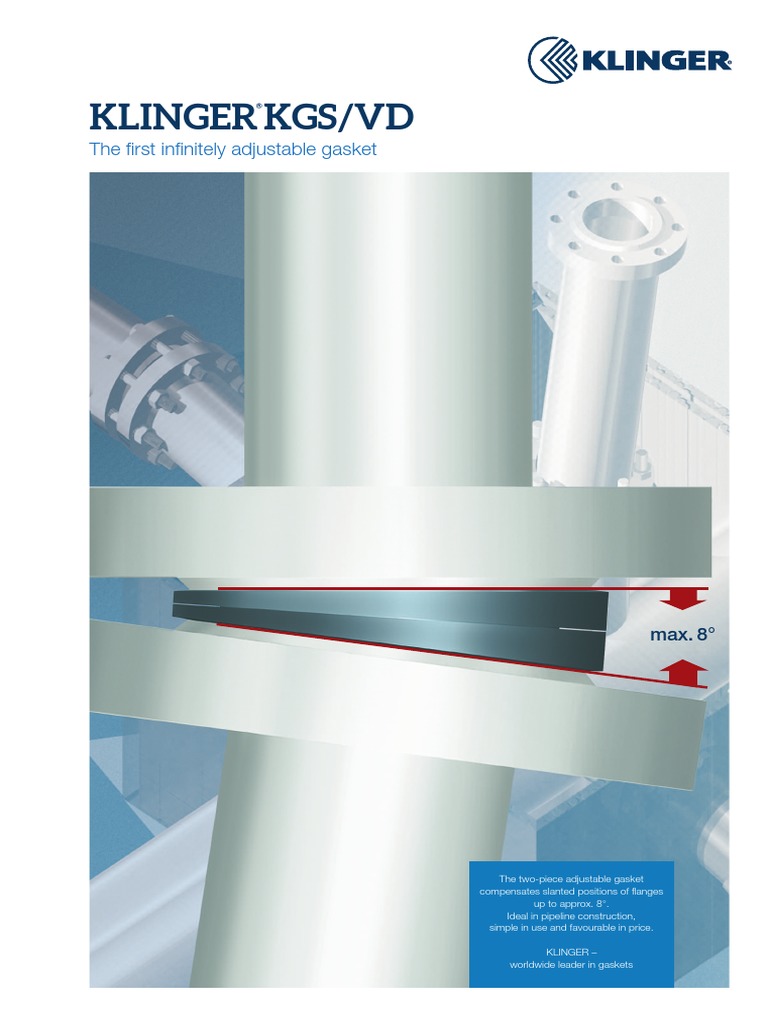 Klinger KGS/VD: The First Infinitely Adjustable Gasket | PDF | Pipe (Fluid Conveyance ...