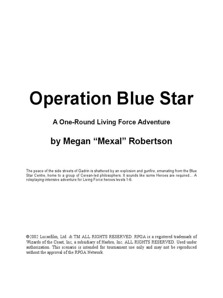 Star Wars Living Force - Law and Order - LFA104 - Operation Blue Star ...
