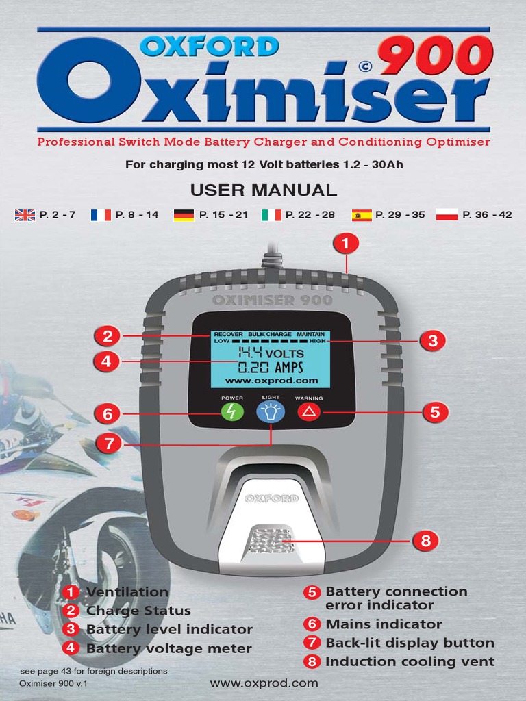 Instrukcja Prostownik Oxford Oximiser 900 | PDF | Battery Charger ...