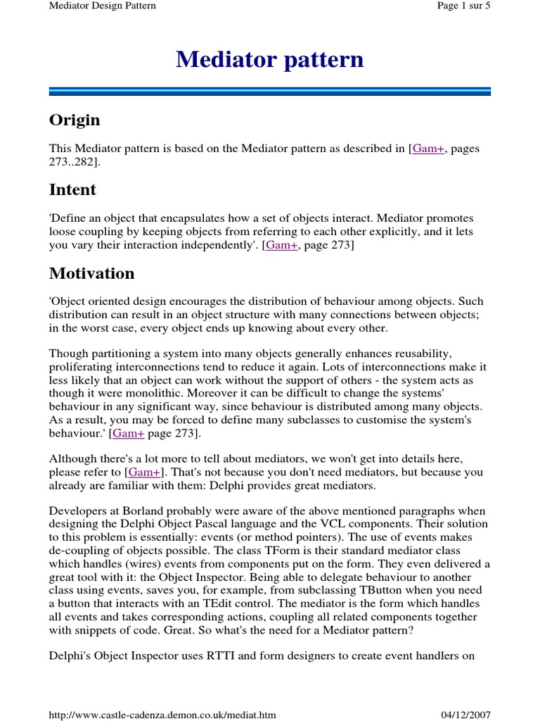 The Mediator Design Pattern: Encapsulating Object Interactions and Promoting Loose Coupling ...