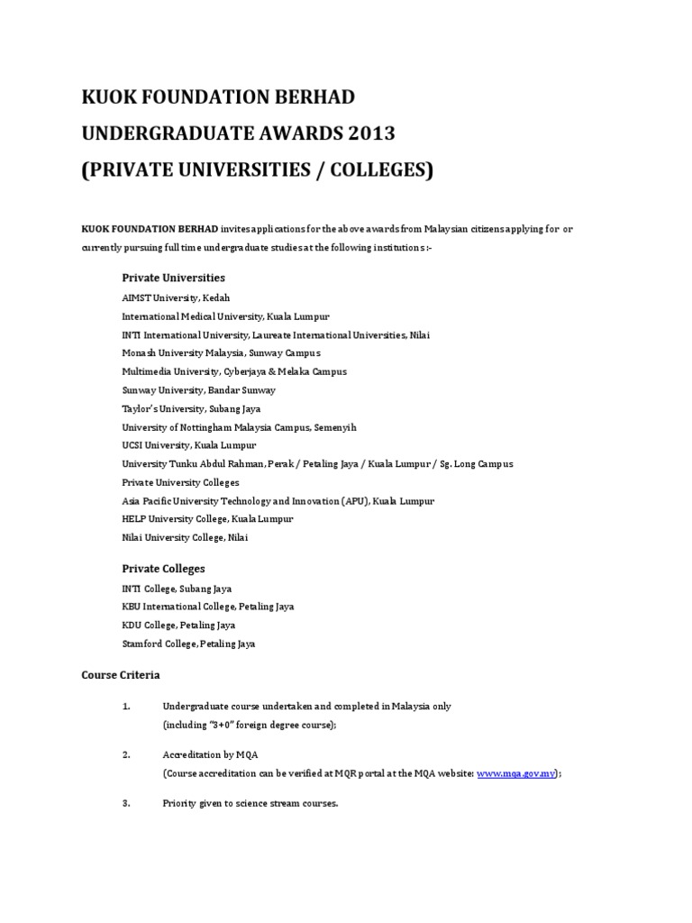 Kuok Foundation Berhad | PDF