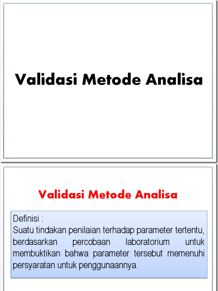 VALIDASI METODE ANALISA | PDF