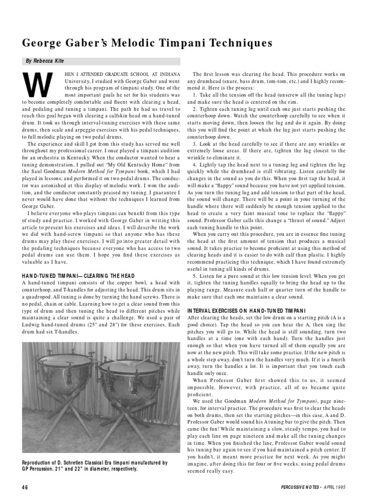 Gaber Melodic Timpani Tech | PDF | Drum | Pitch (Music)