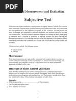 Types of Objective Tests | PDF | Educational Assessment | Multiple Choice