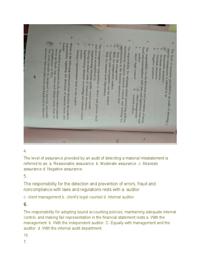 The Responsibility For The Detection and Prevention of Errors, Fraud ...
