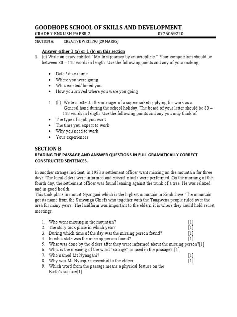 Goodhope School of Skills and Development | PDF | Travel