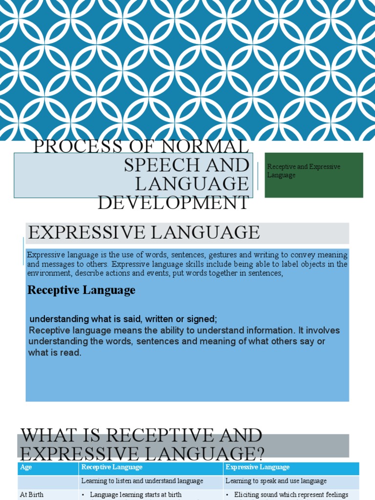 Receptive and Expressive Language Milestone | PDF | Language ...