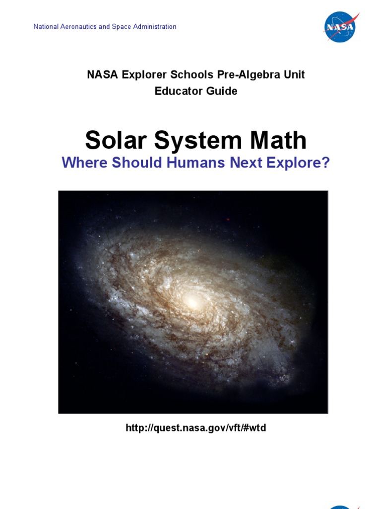 NASA Solar System Math Educator Guide | Solar System | Mass