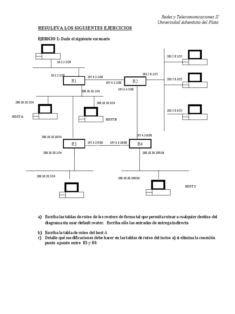Ejercicios Ruteo | PDF | Enrutamiento | Enrutador (Computación)