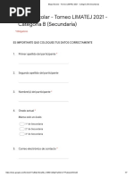 Torneo LIMATEJ 2026 - Secundaria | PDF