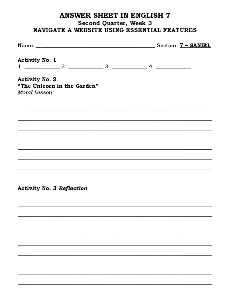 English 7 Answer Sheet: Week 3 Activities | PDF | Technology & Engineering