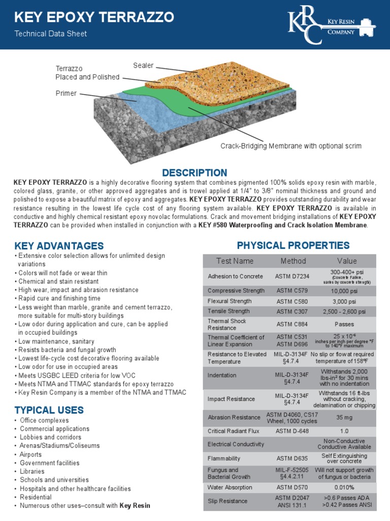 TDS Key Epoxy Terrazzo | PDF | Epoxy | Flooring