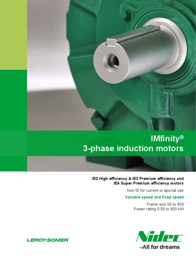 Imfinity 3-Phase Induction Motors: Ie2 High Efficiency & Ie3 Premium ...