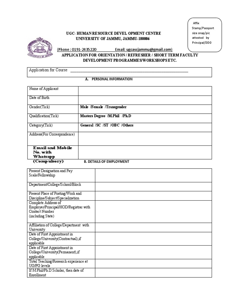 Application FORM-HRDC COURSES ONLINE | PDF | Doctor Of Philosophy