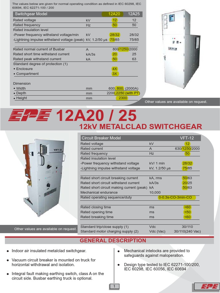 12 KV Sinnar EPE - Switchgear - Catalog | PDF | Electricity | Electromagnetism