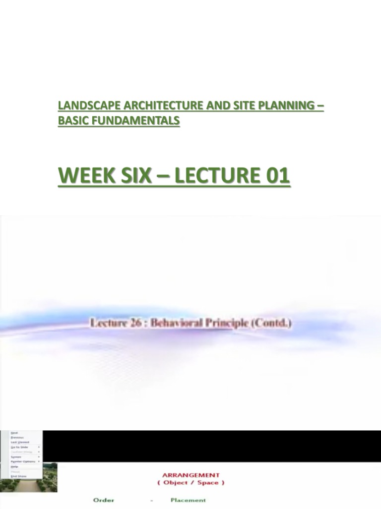 Swayam - Landscape Course - Week 6 - Lecture 1 | PDF