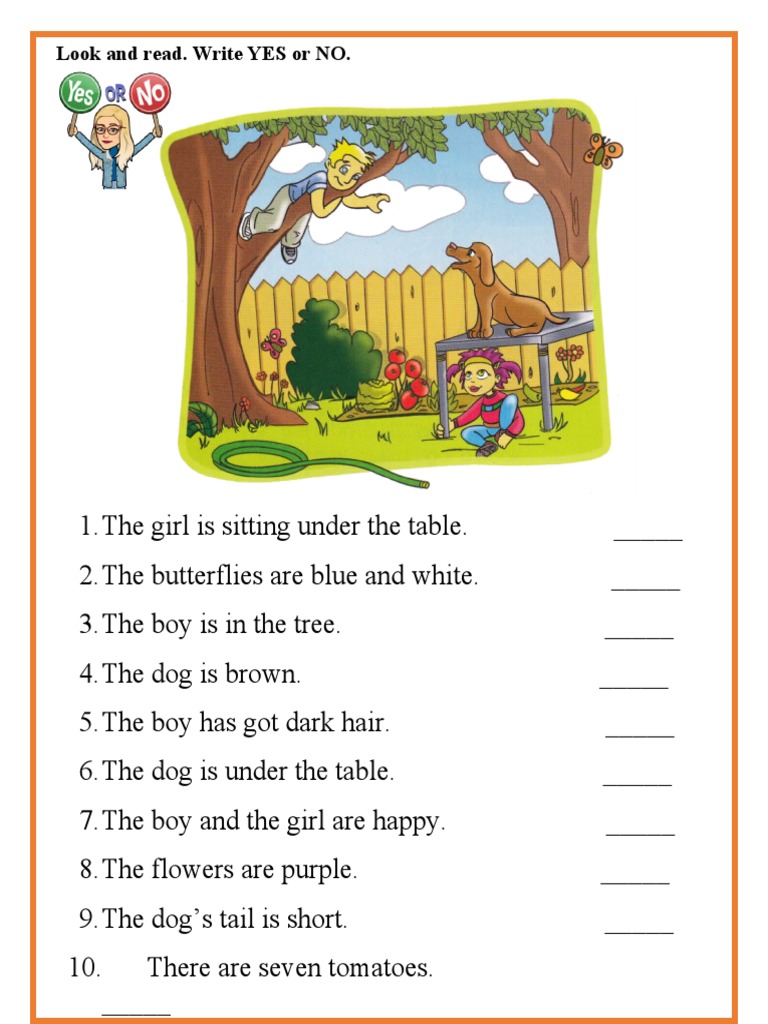 Look and Read. Write YES or NO | PDF