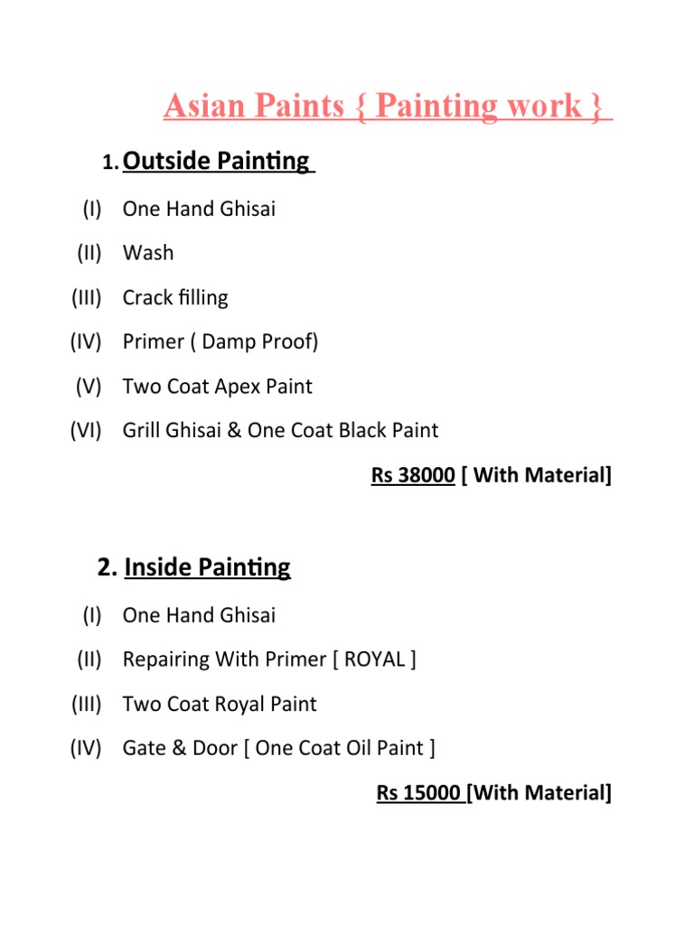Asian Paints (Rakesh Painter) | PDF