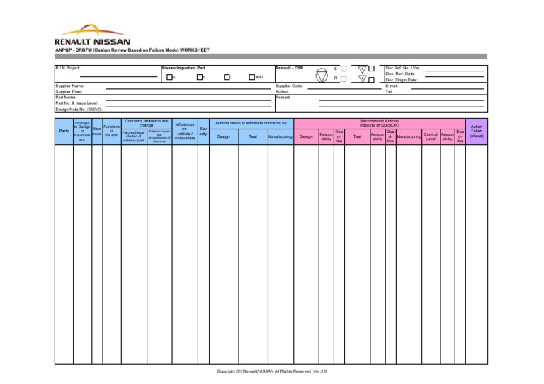 04261-En-30 DRBFM Worksheet | PDF | Nissan | Motor Vehicle Manufacturers