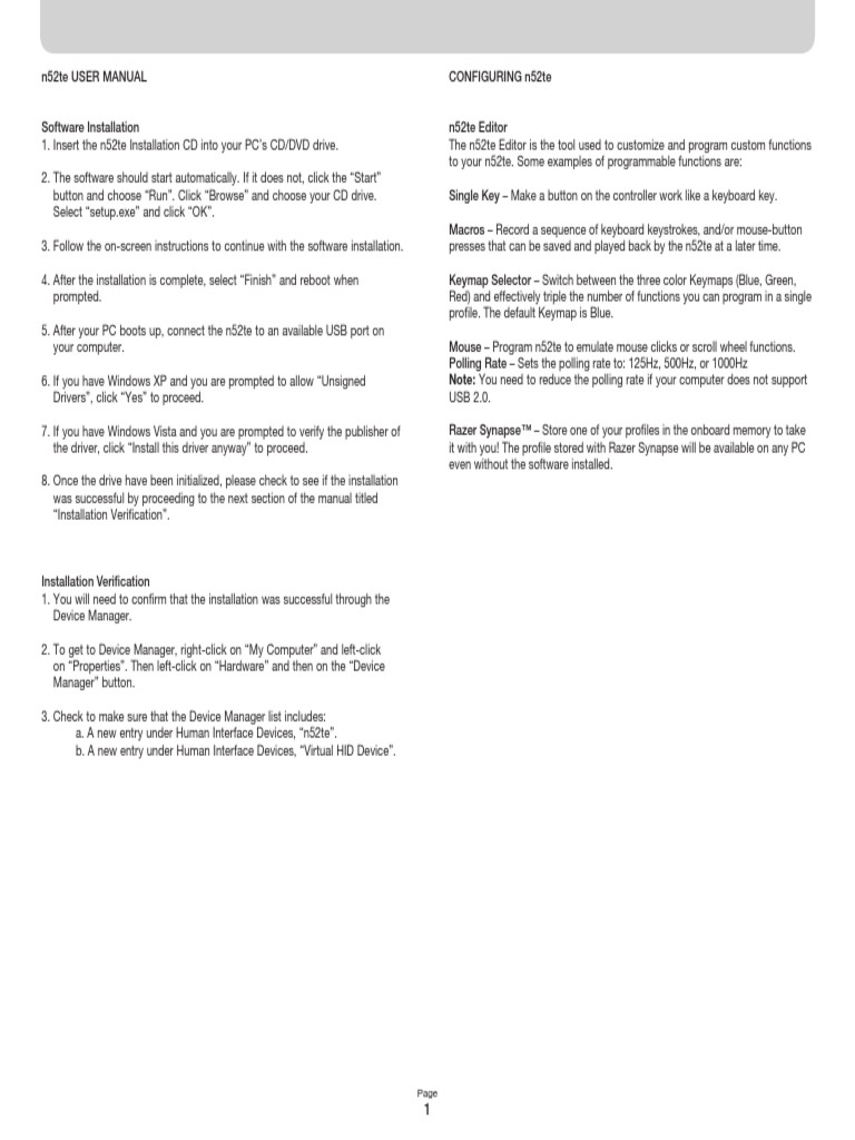 Belkin N52te | PDF | Computer Keyboard | Button (Computing)