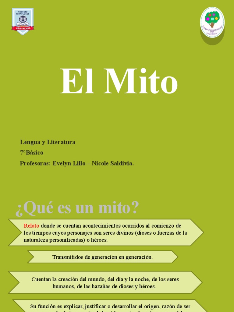 El Mito, Principales Características 7°básico | PDF