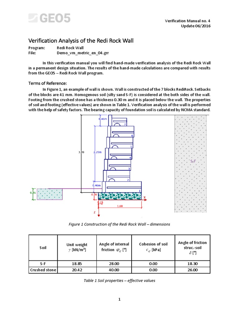 VM Redi Rock Wall Metric en | PDF | Mechanical Engineering | Mechanics