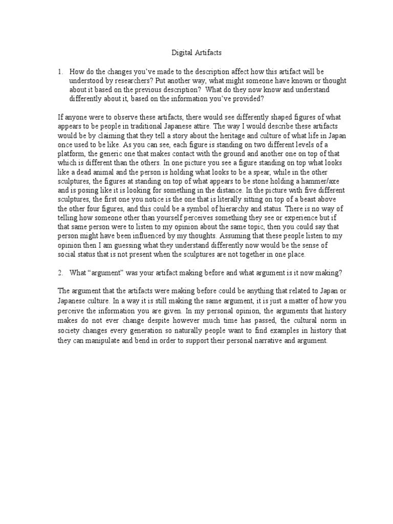 Digital Artifacts | PDF | Social Science | History