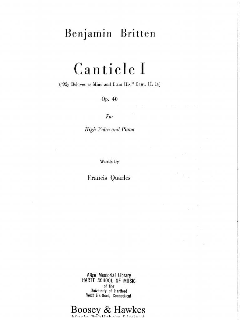 Britten - Canticle I | PDF